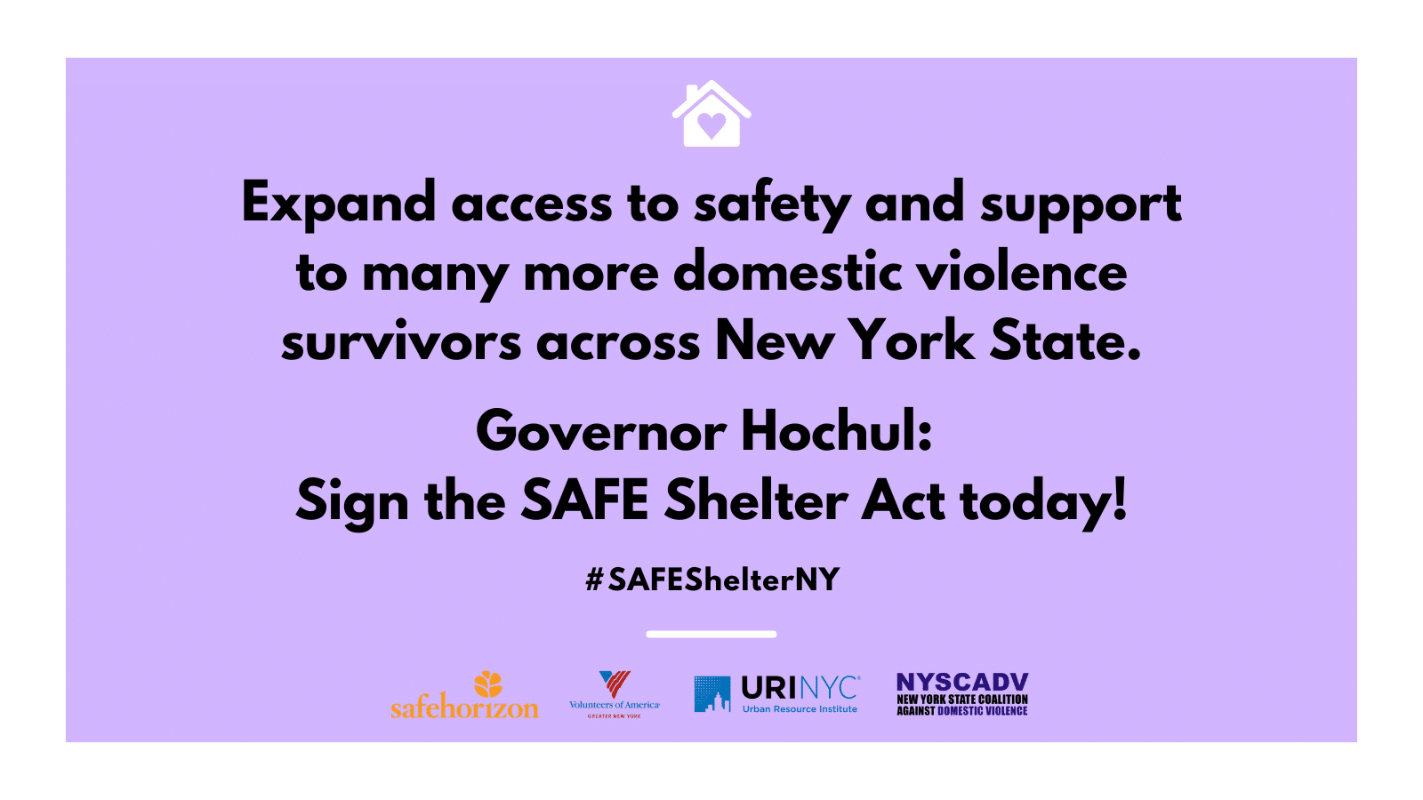 Safe Horizon | The SAFE Shelter Act
